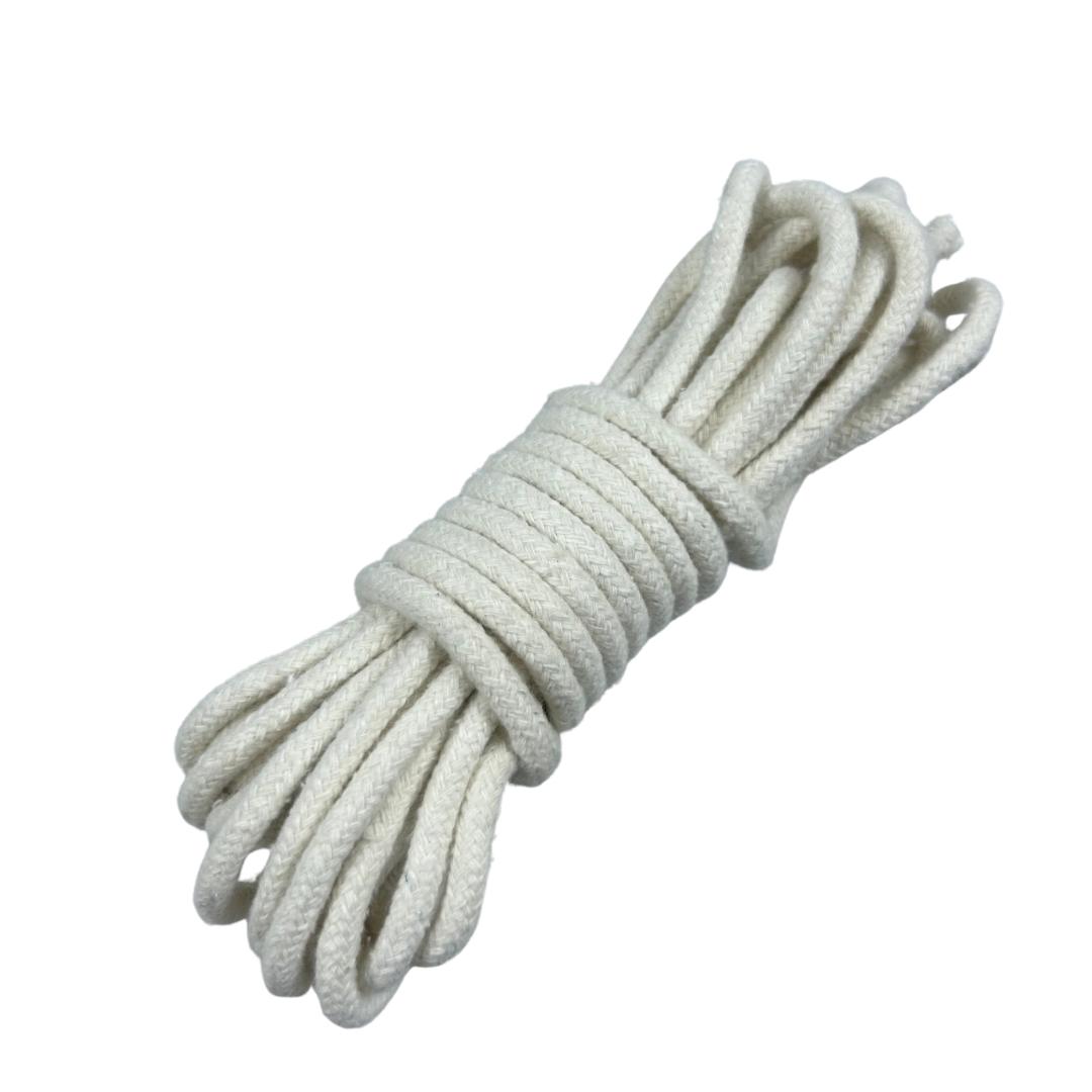 Corda Trançada de Algodão 8mm ( 1 Metro ) -Cor: Cru – Joay Cordas